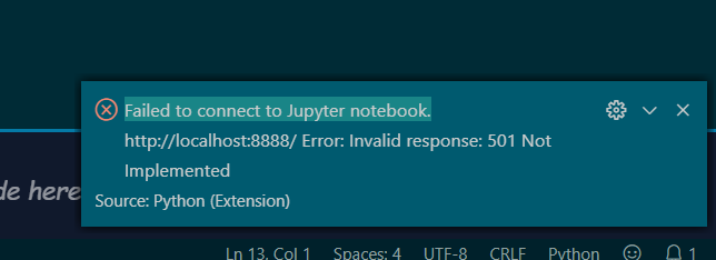 Failed to connect to Jupyter notebook · Issue #2525 · microsoft/vscode-jupyter · GitHub