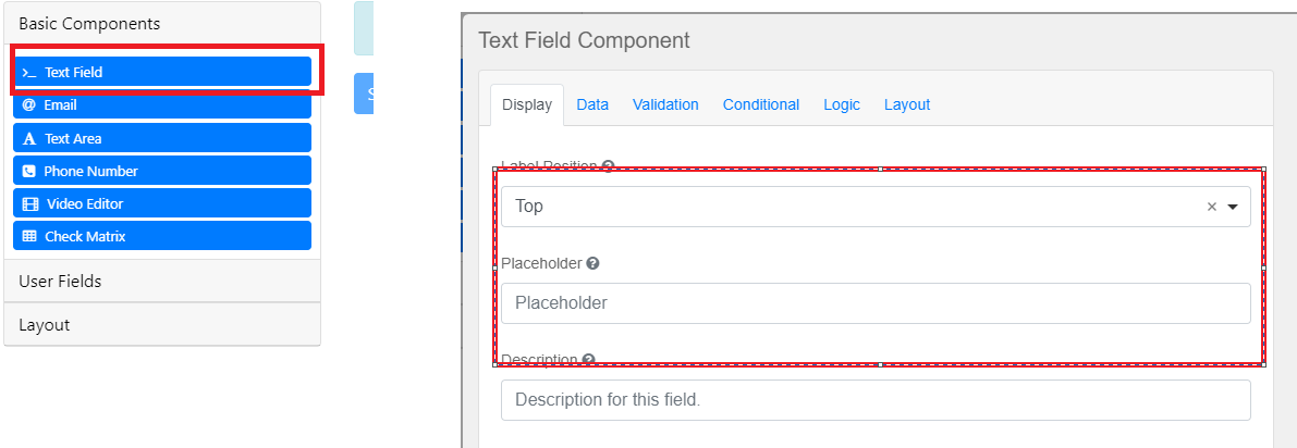 You can pass an options object to the builder component and set ignore: true on the fields you ...