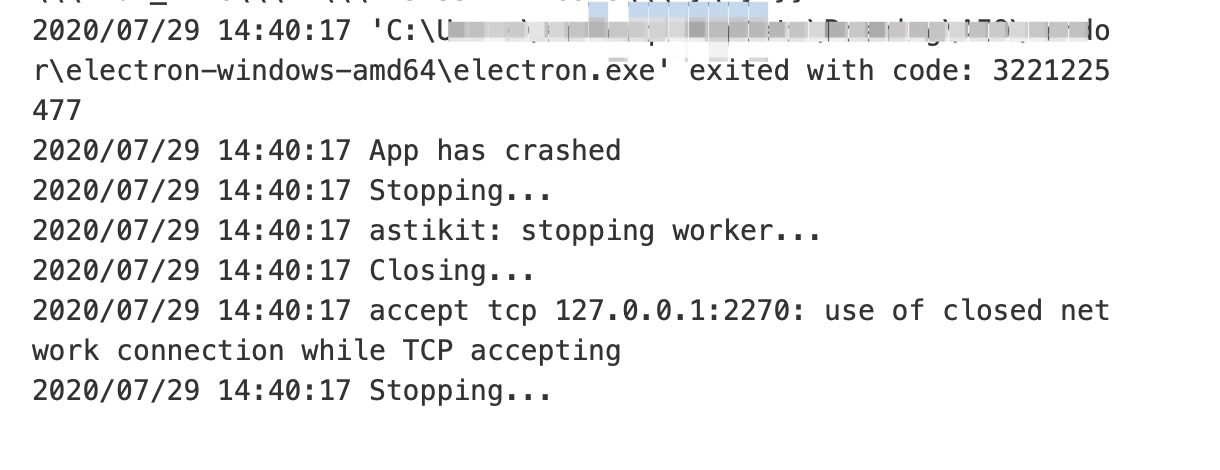 electron-windows-amd64\electron.exe' exited with code: 3221225477 · Issue #263 · asticode/go ...