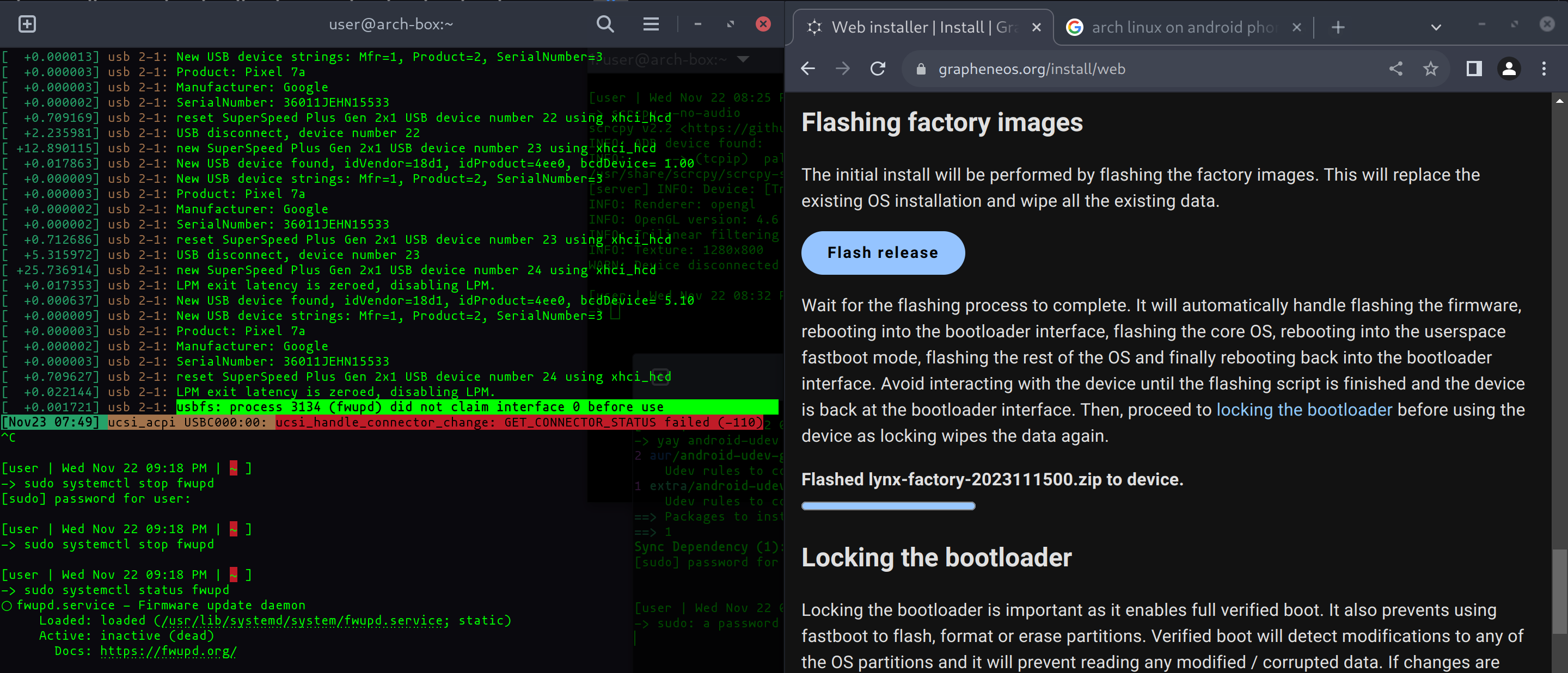Arch Linux Web Usb Installer Fwupd Issue · Issue 2708 · Grapheneosos Issue Tracker · Github