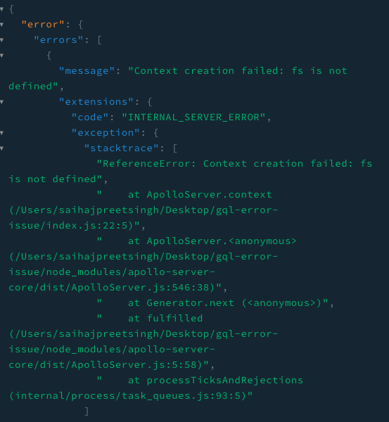 Extra nesting of errors in context function · Issue #2885 · graphql/graphql-js · GitHub