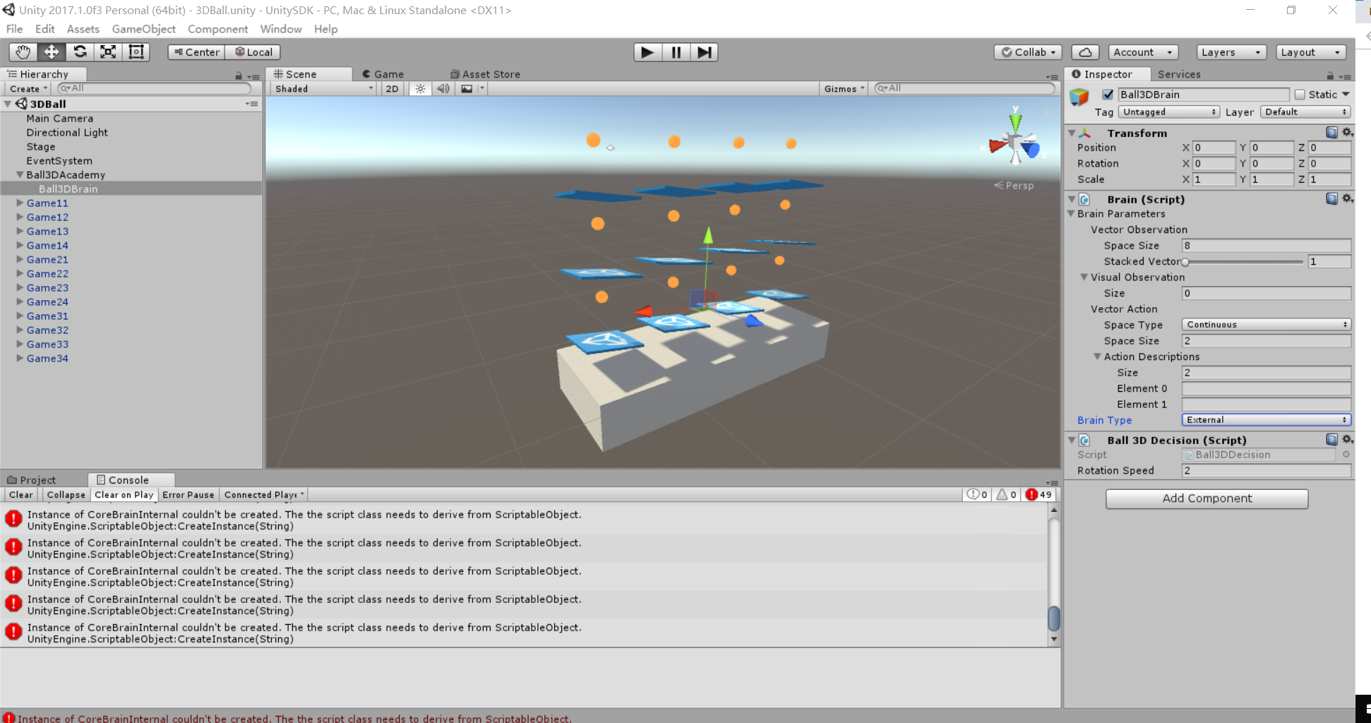 Not Able To Train The 3dball · Issue 1447 · Unity Technologiesml Agents · Github 