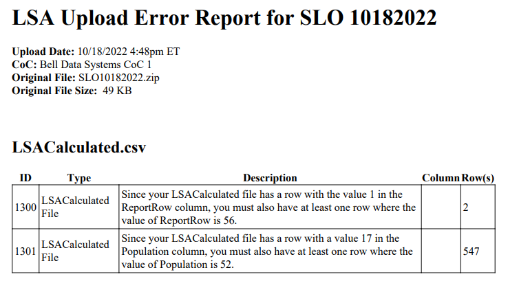 LSA Upload Error · Issue #985 · HMIS/LSASampleCode · GitHub