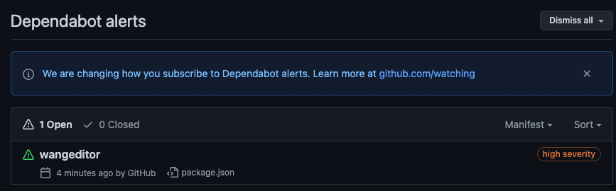 Github 自动提示wangeditor有安全问题 · Issue 3264 · Wangeditor Team Wangeditor · Github