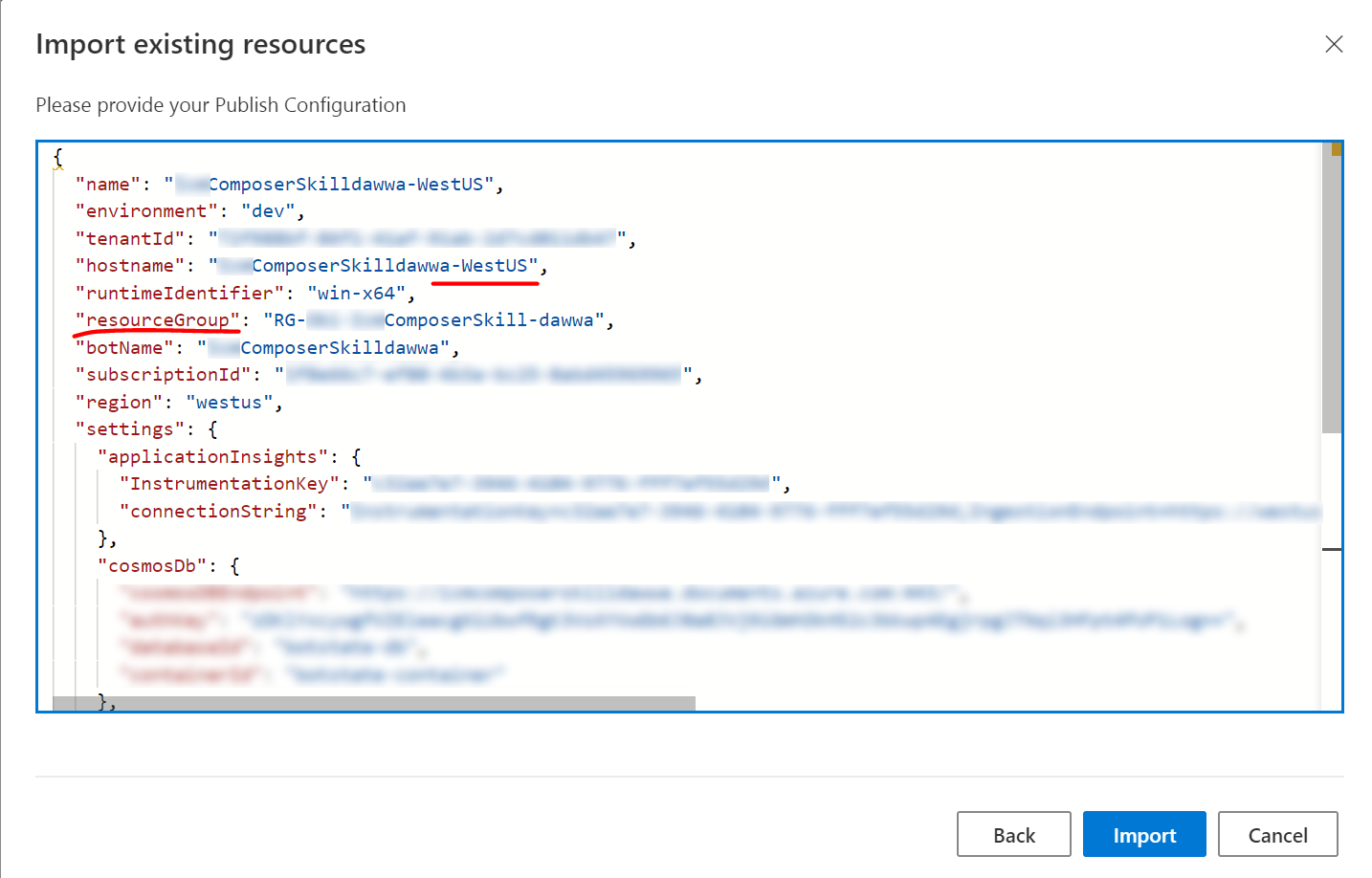 Publish Profile: Please ensure Composer does not assume all resources arranged in a single ...