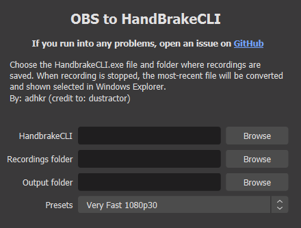 GitHub - adhikara13/encode-using-handbrake-obs-scripts: [OBS python script] When finished ...