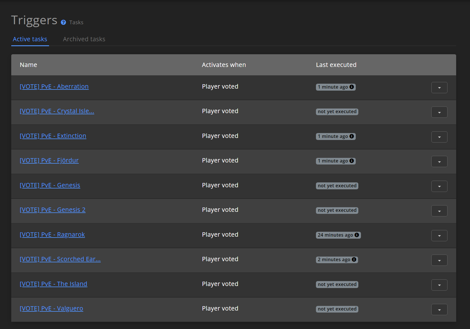 Trigger Task not Updating with Execution Tag? · Issue #195 · gameserverapp/Platform · GitHub