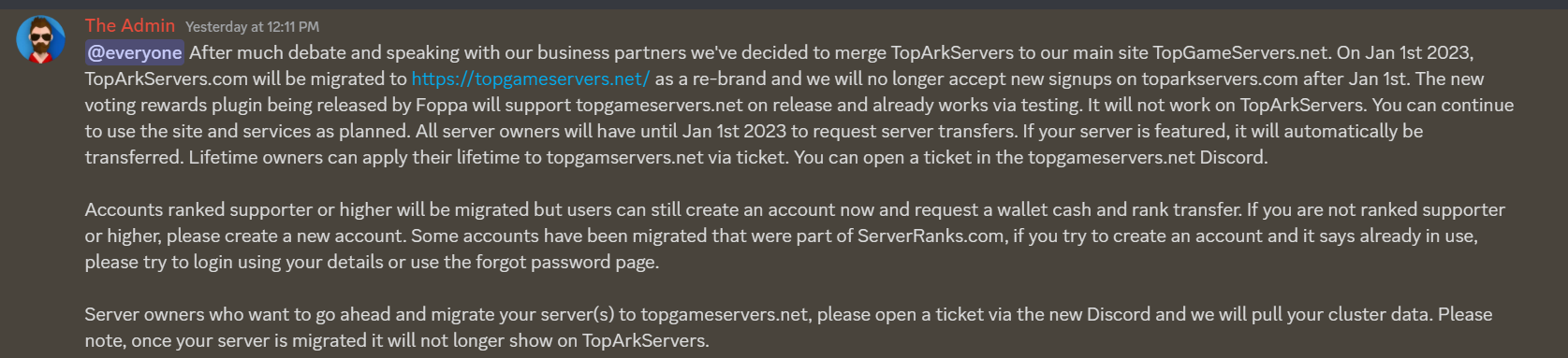TopArkServers --> TopGameServers and Voting API · Issue #314 · gameserverapp/Platform · GitHub