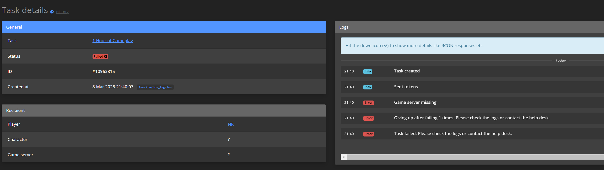 Achievement For Gameplay Time Not Registering Server · Issue #363 · gameserverapp/Platform · GitHub