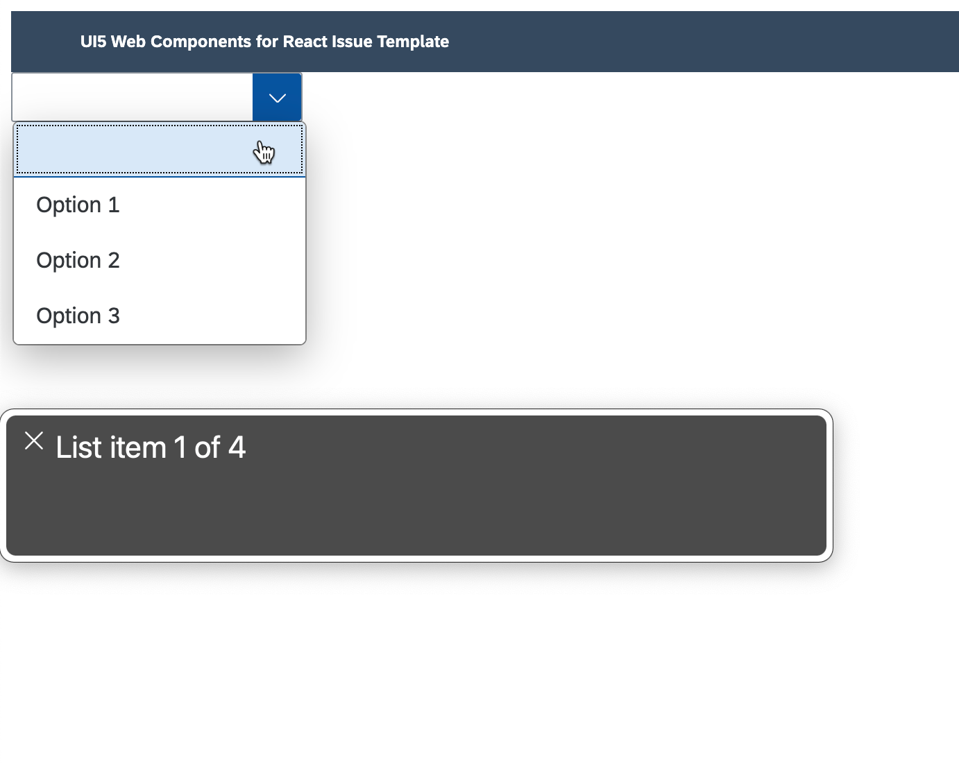 Option Acessibility Properties Not Available For Option Tags Under Selection Dropdown · Issue