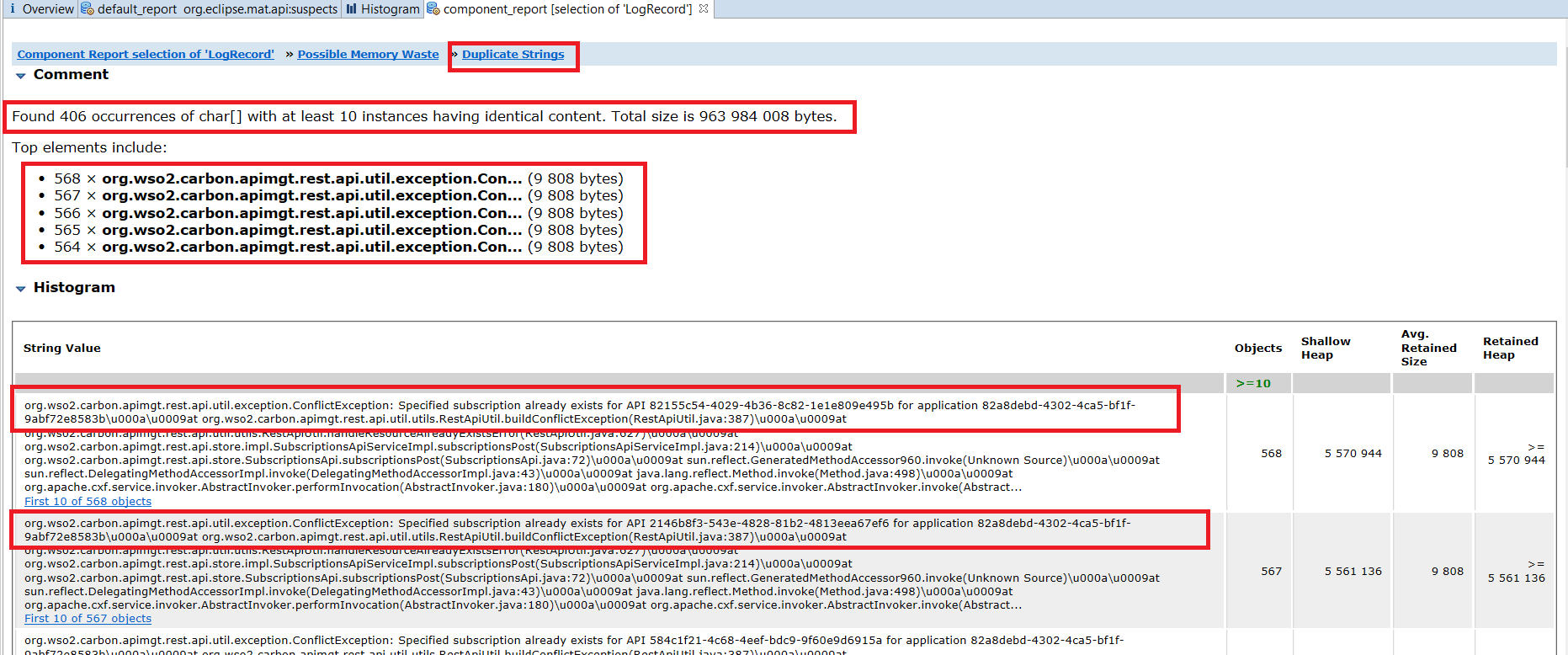 WSO2 APIM 2.1.0 REST API leaks memory when subscribing API which was all ready subscribed ...