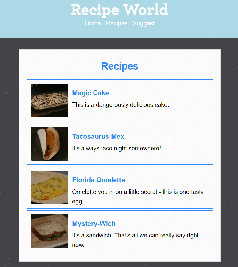 GitHub - aaarafat/Recipe-World: A small website made using HTML & CSS.