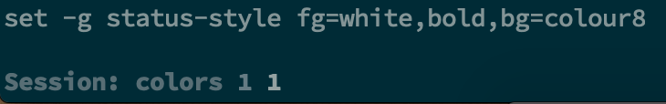tmux configuration: `set style -g` with `bold` attribute changes colors ...