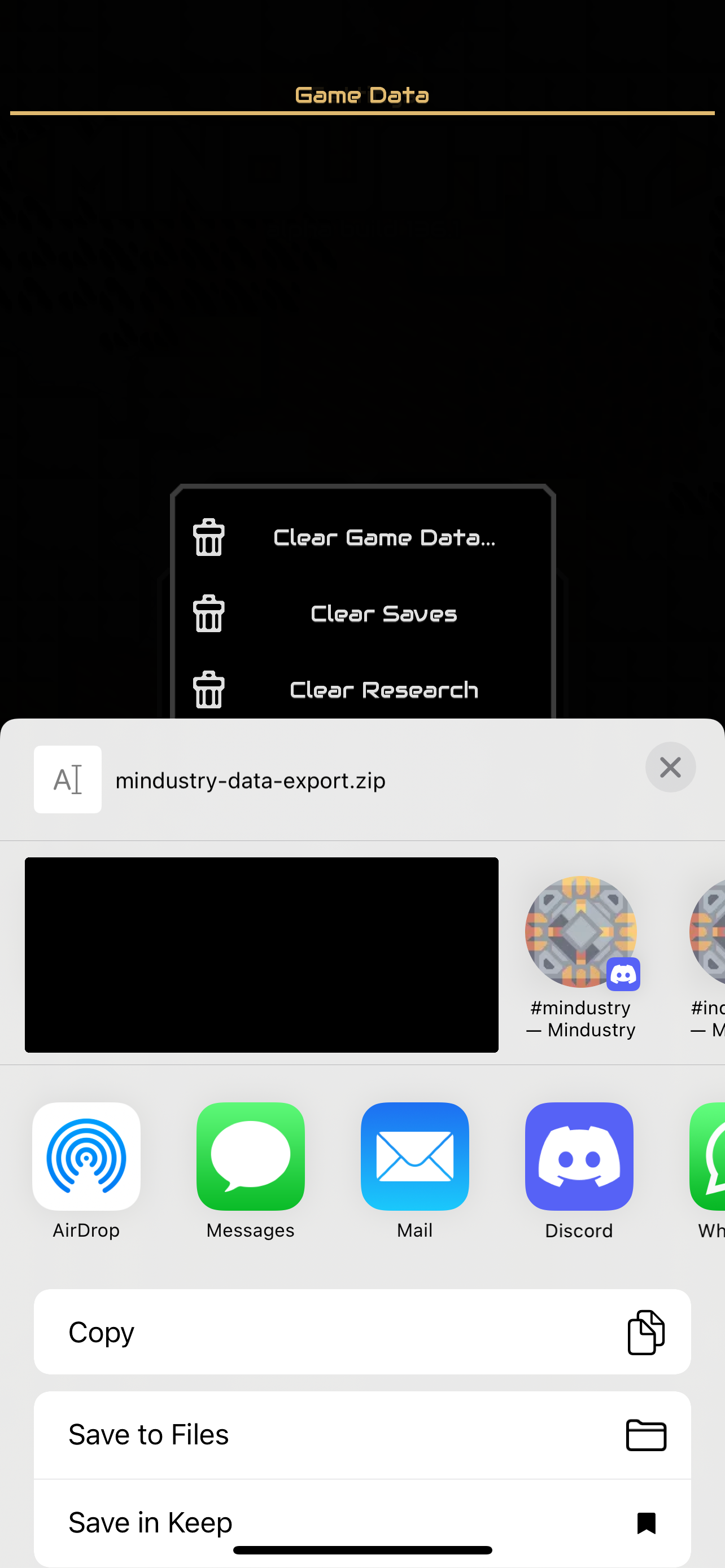 iOS did not give .zip file upon exporting Data · Issue #7277 · Anuken/Mindustry · GitHub