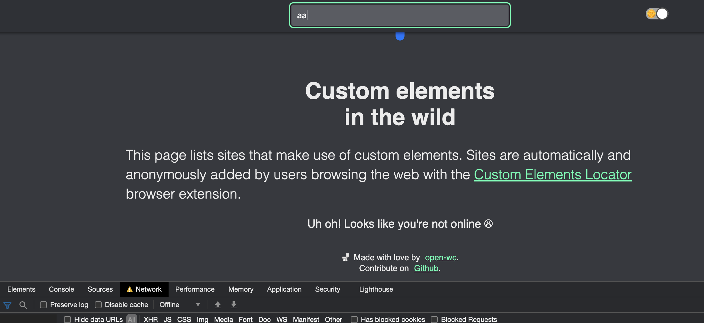 offline state not showing · Issue #15 · open-wc/wild · GitHub