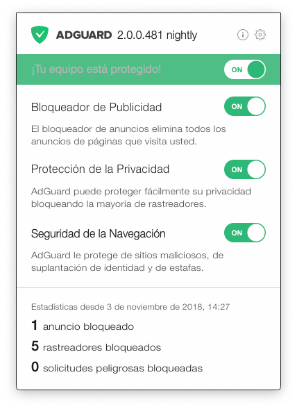 Welcoming UI and app menu in AdGuard Nightly have some issues ...