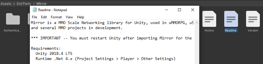 Update Readme.txt file · Issue #2532 · MirrorNetworking/Mirror · GitHub