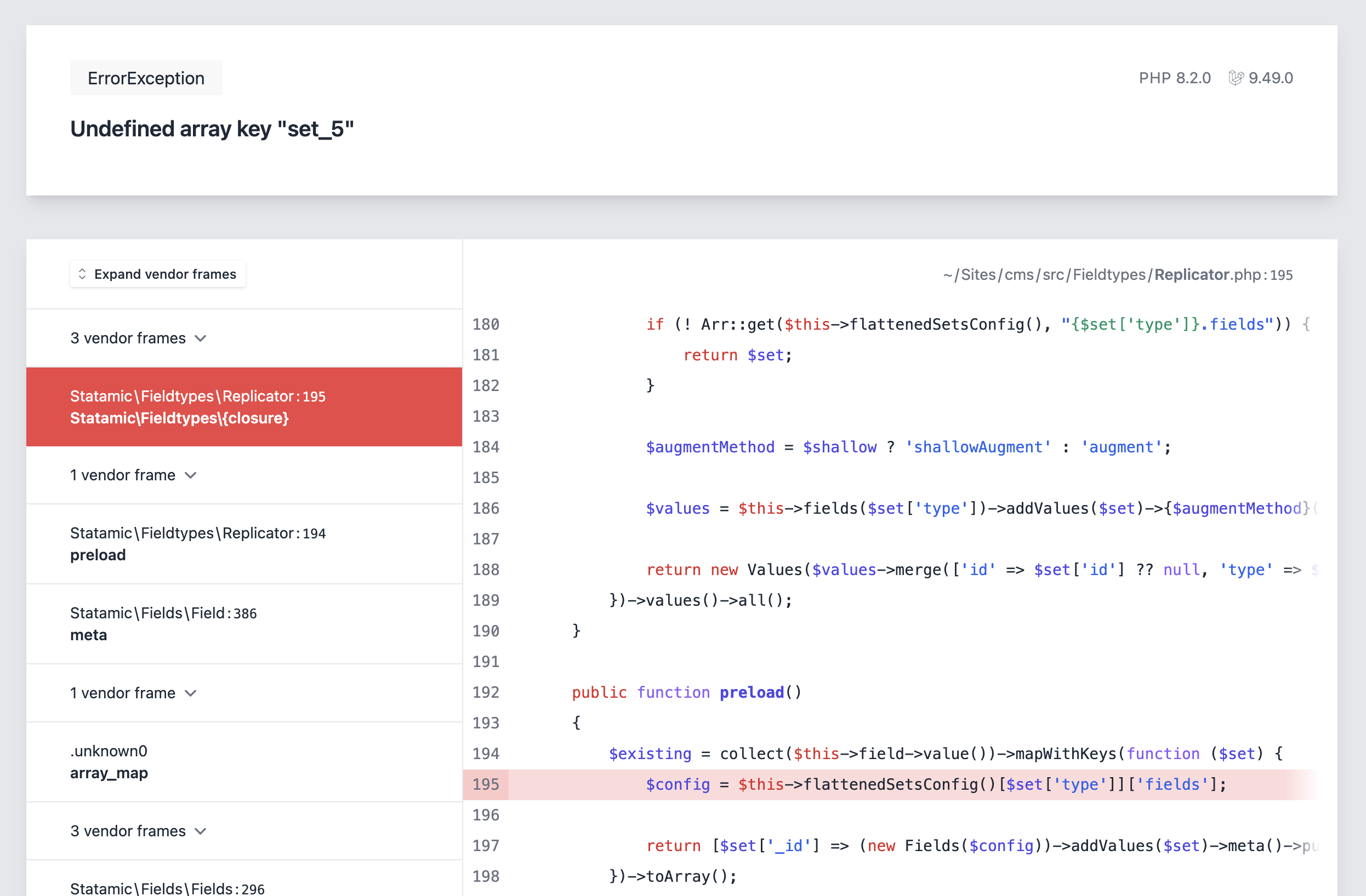 Deleting a Replicator Set will throw an exception when editing a page that used it · Issue #8008 ...