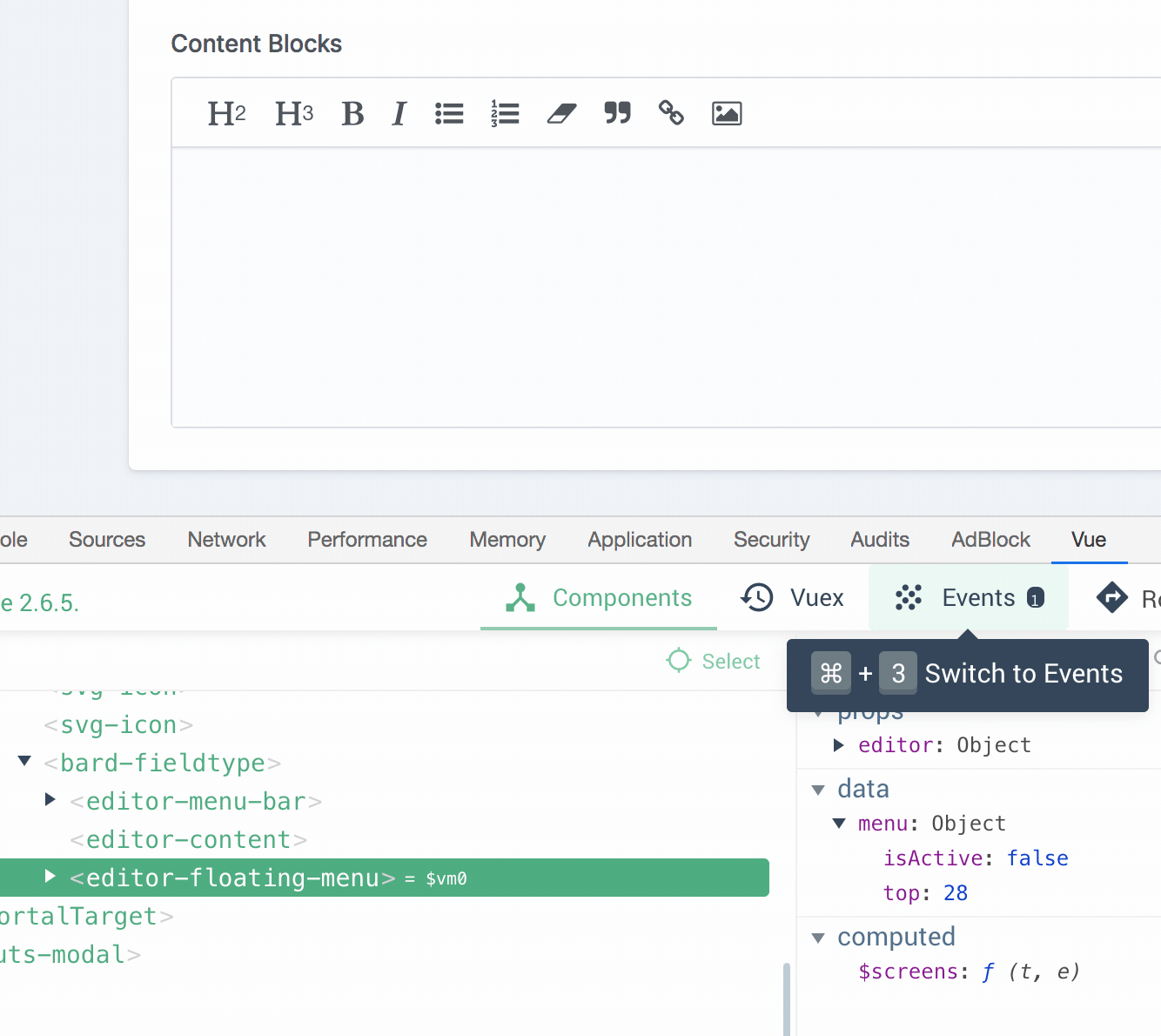 Regression making floating-menu unclickable · Issue #353 · ueberdosis ...