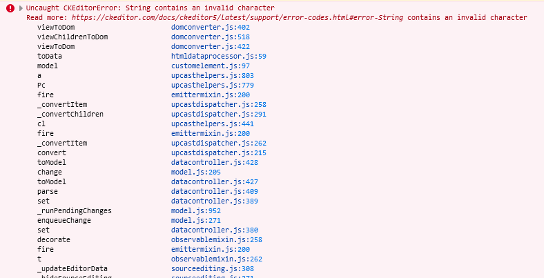 CKEditorError String contains an invalid character · Issue #12282 ...