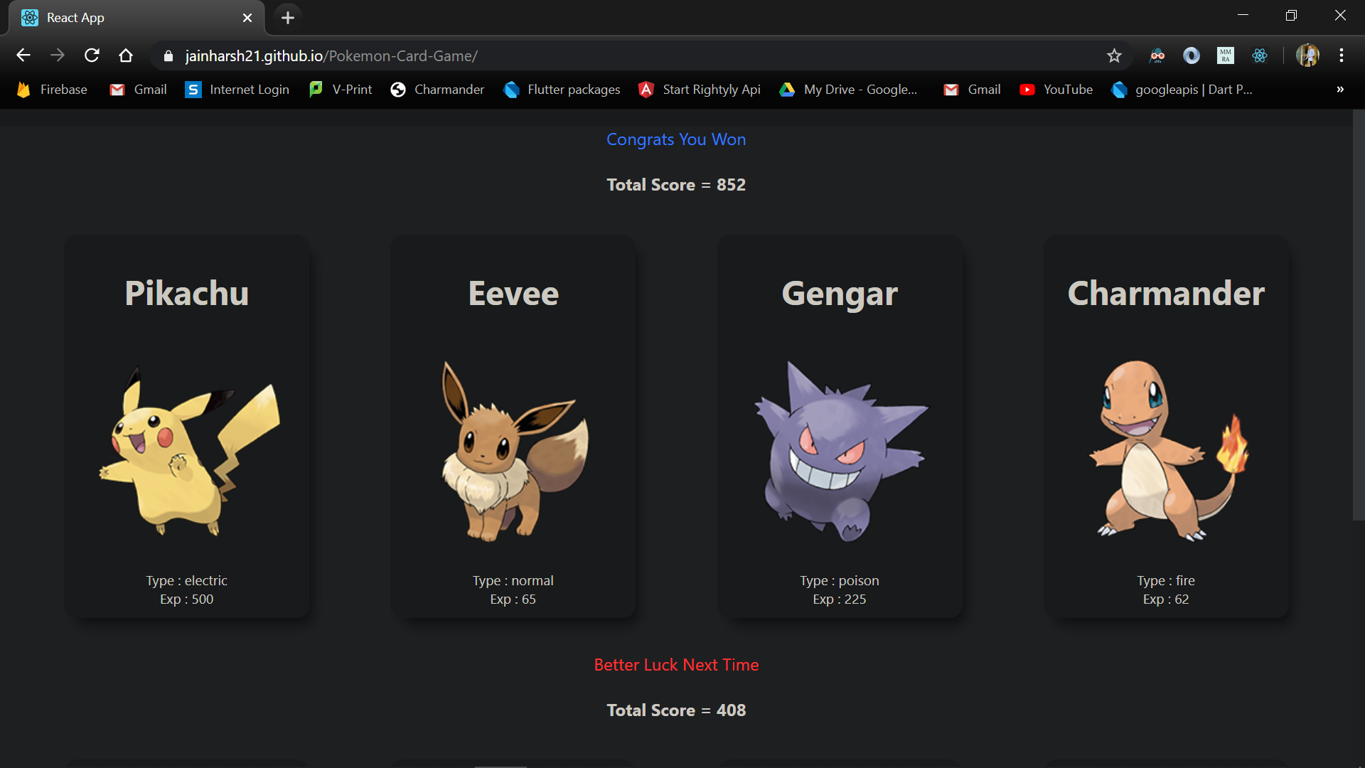 Github Jainharsh21 Pokemon Card Game A Basic Pokemon Card Game Created Using Reactjs