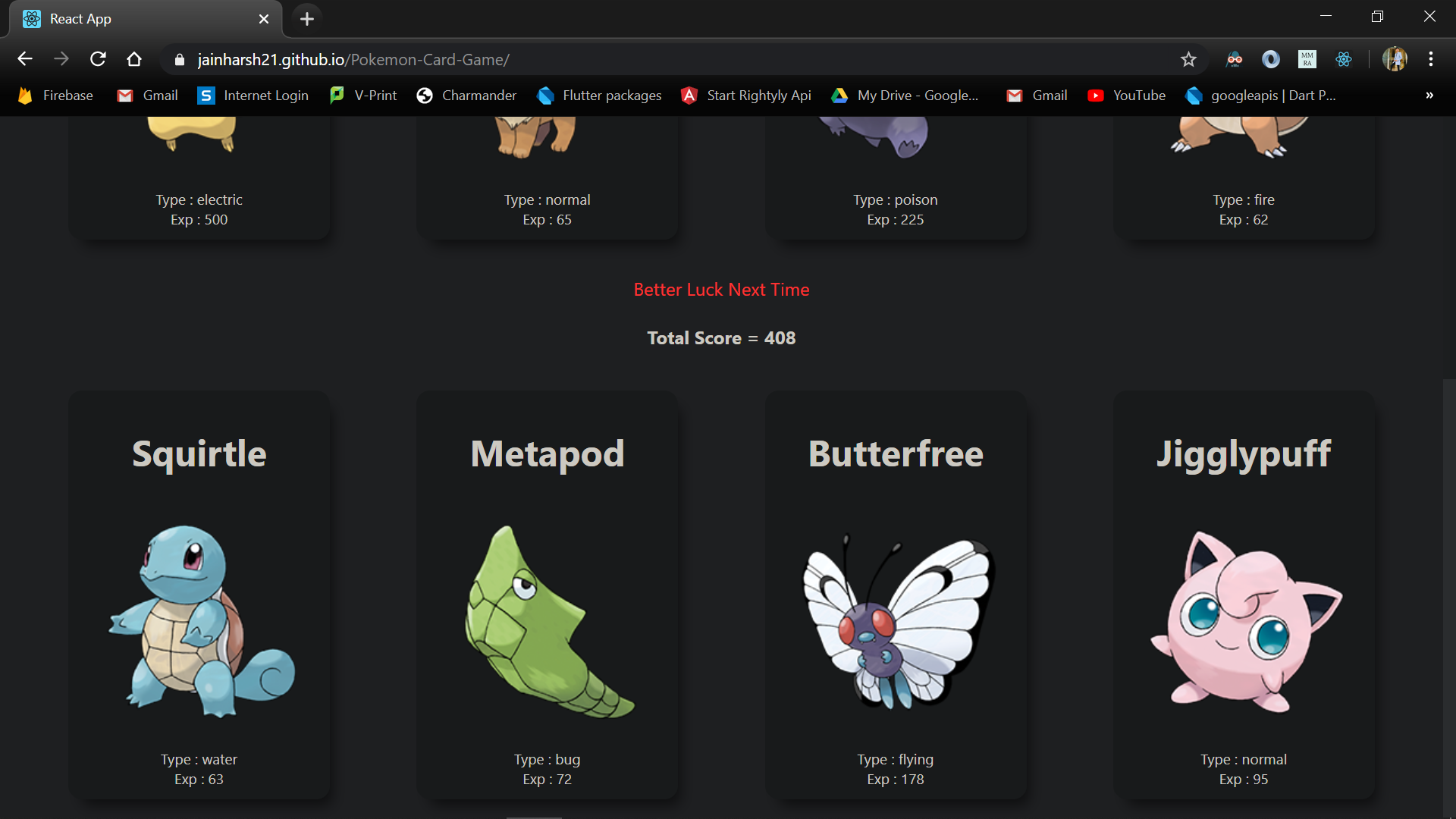 Github Jainharsh21 Pokemon Card Game A Basic Pokemon Card Game Created Using Reactjs