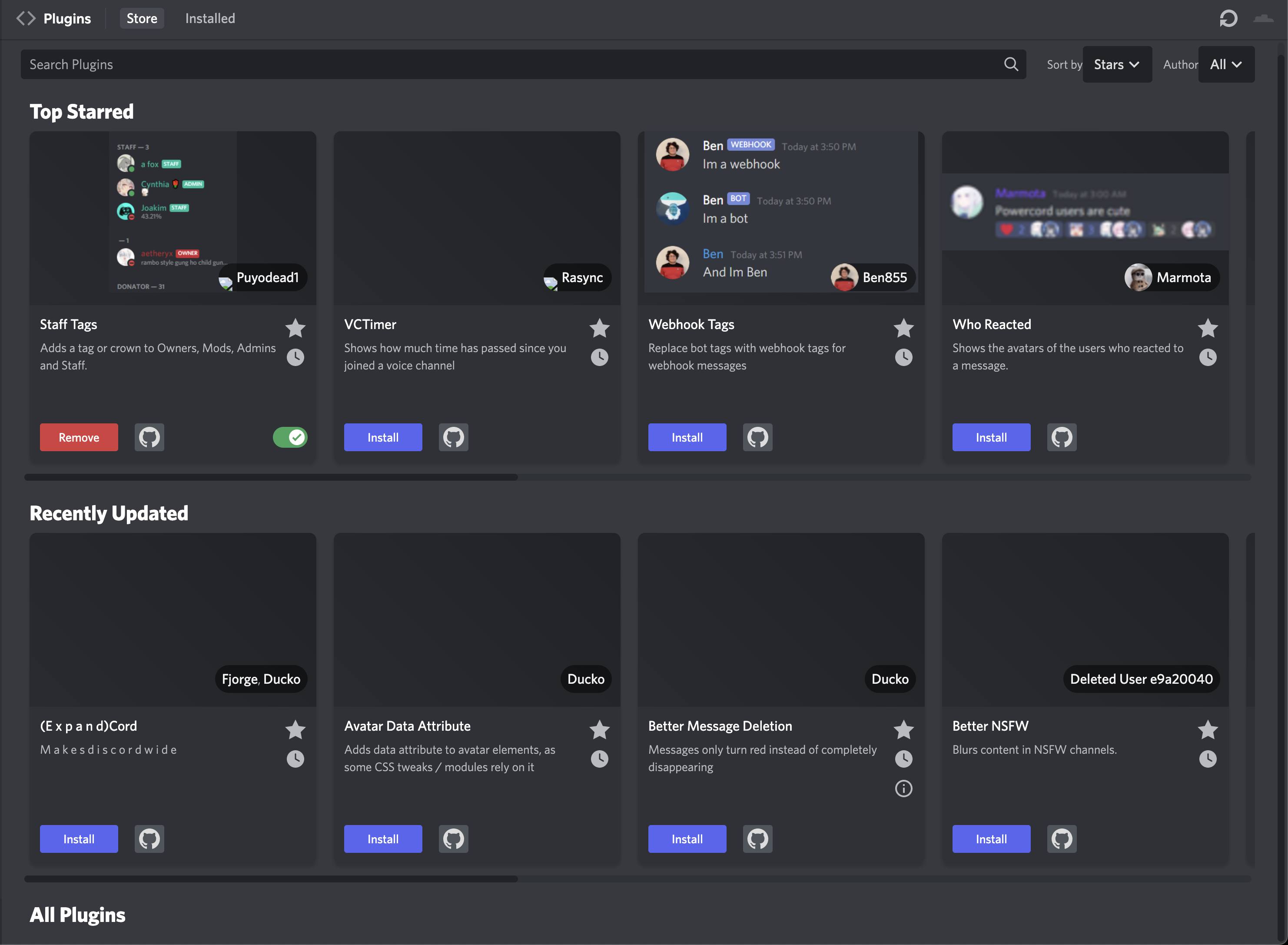 "All Plugins" blank on macOS · Issue #81 · GooseMod/GooseMod · GitHub