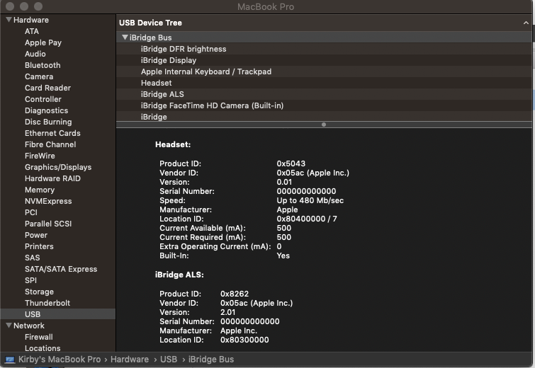 MacBookPro 15,3 (Vega 16/20) USB Device ID's · Issue #172 · imbushuo/mac-precision-touchpad · GitHub