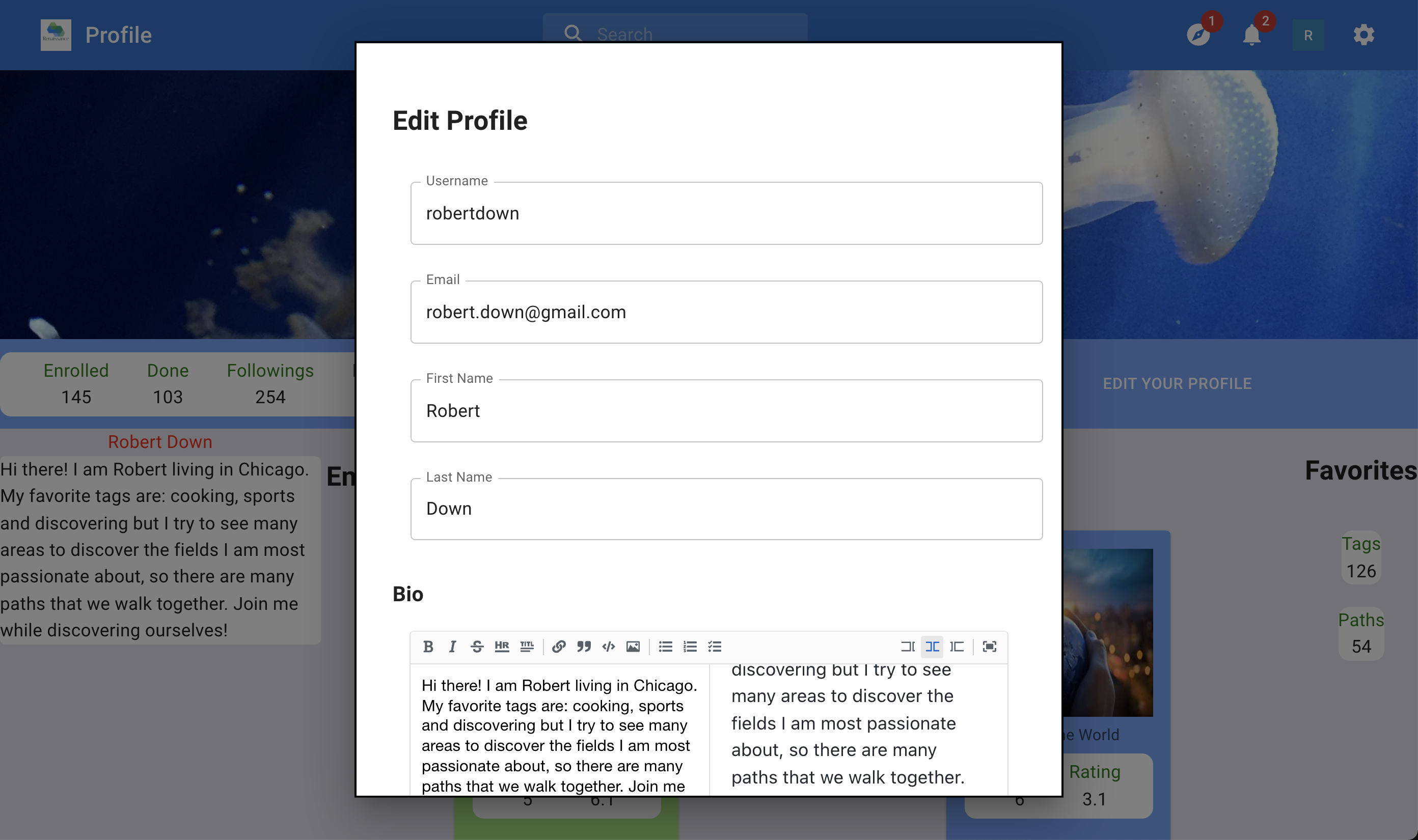 Edit Profile · Issue #238 · bounswe/2021SpringGroup11 · GitHub