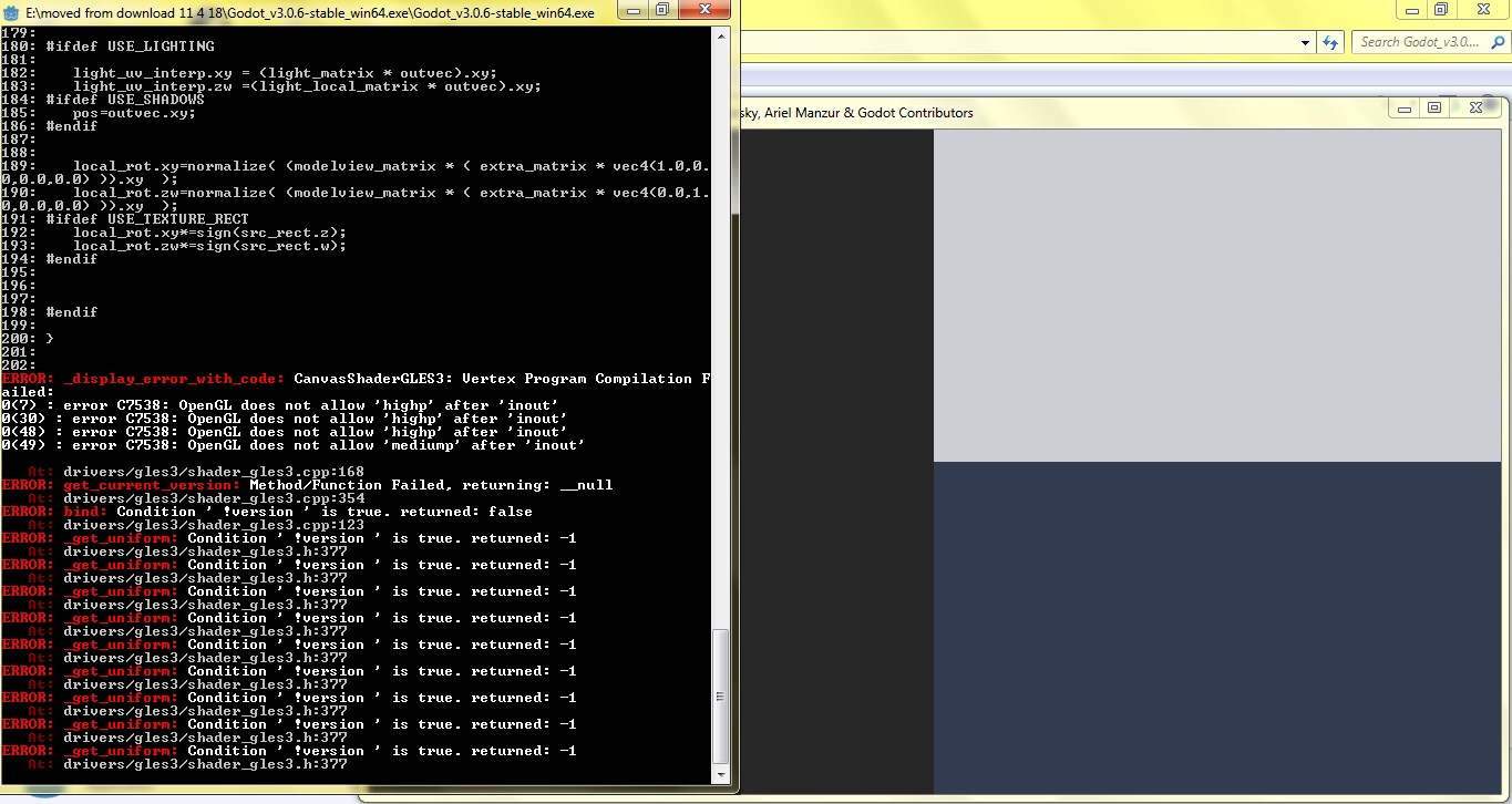 CanvasShaderGLES3: vertex program compilation failed · Issue #23501 ...