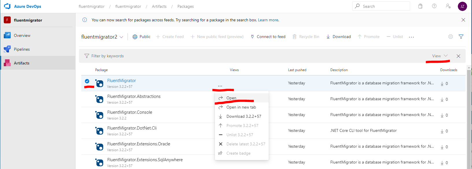 New NuGet feed for prereleases · Issue #1101 · fluentmigrator/fluentmigrator · GitHub