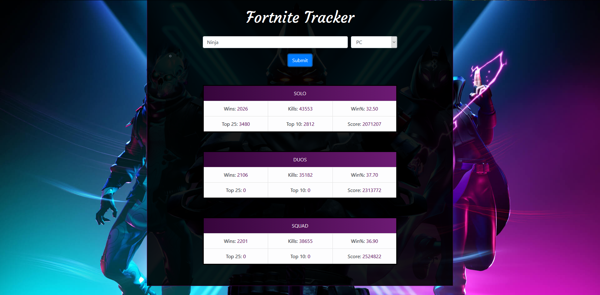 GitHub - lazar43/Fortnite-Stats-App: App that provide fortnite players stats by typing player name