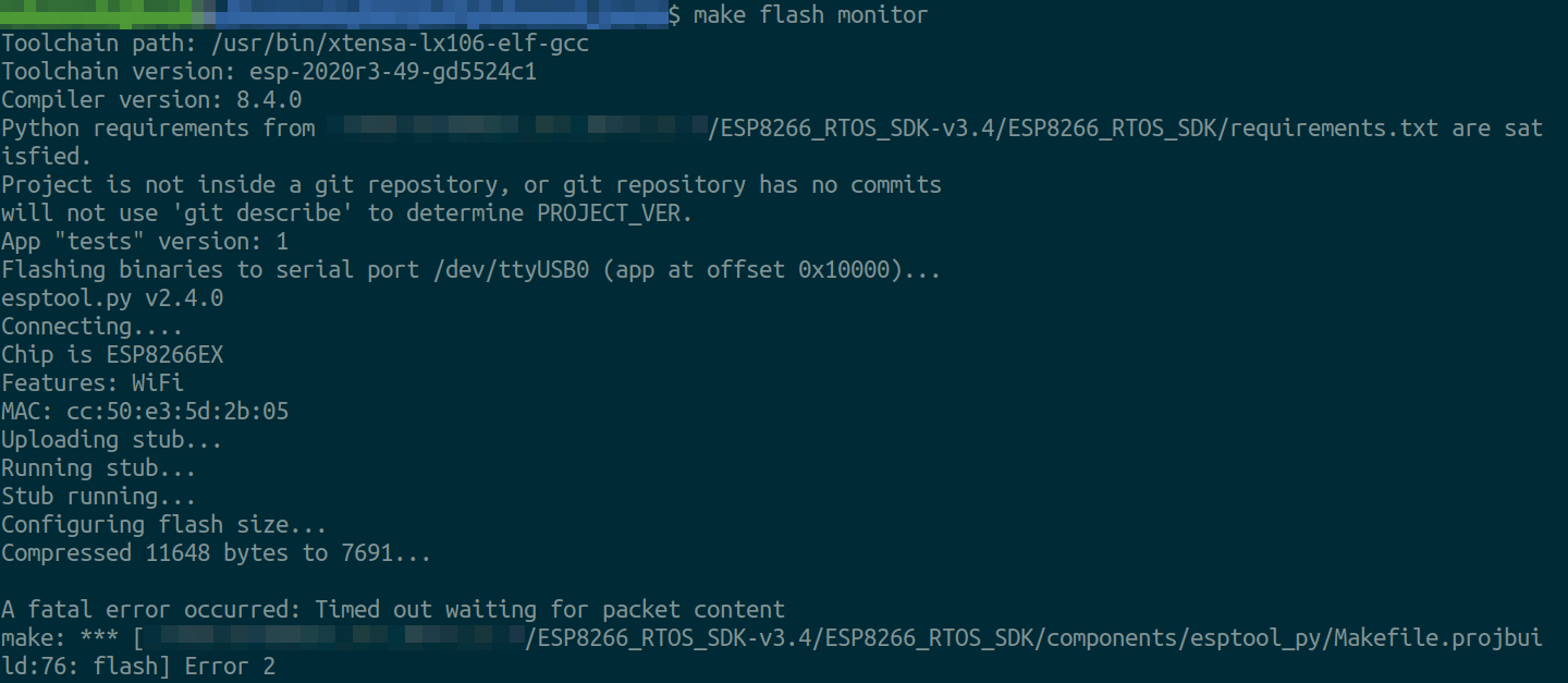 A fatal error occurred: Timed out waiting for packet header (ESPTOOL-404) · Issue #418 ...