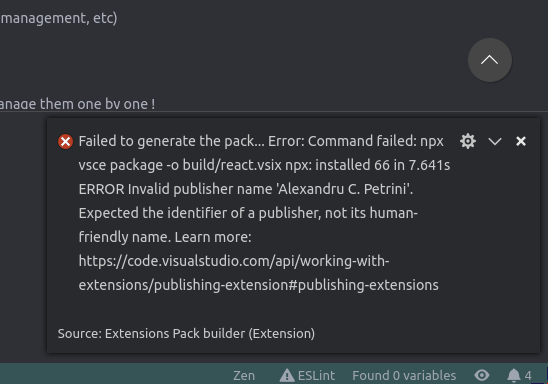 Invalid publisher name · Issue #7 · MrLuje/vscode-extensions-pack-builder · GitHub