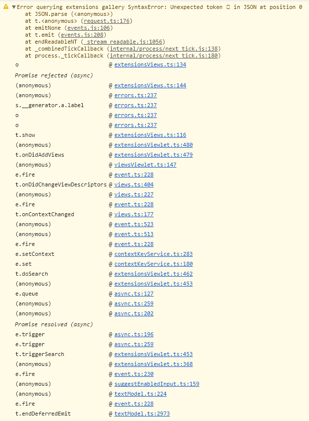 vscode cannot connect to extensions marketplace · Issue #65045 · microsoft/vscode · GitHub