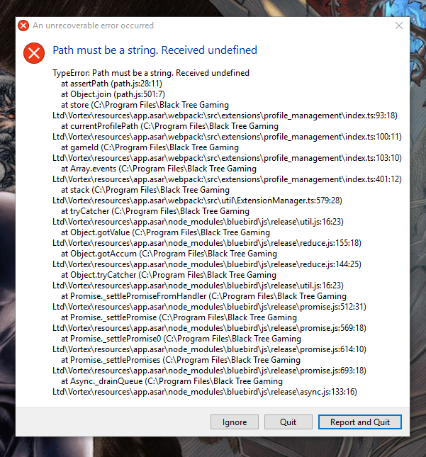 Path must be a string. Received undefined · Issue #2031 · Nexus-Mods/Vortex · GitHub