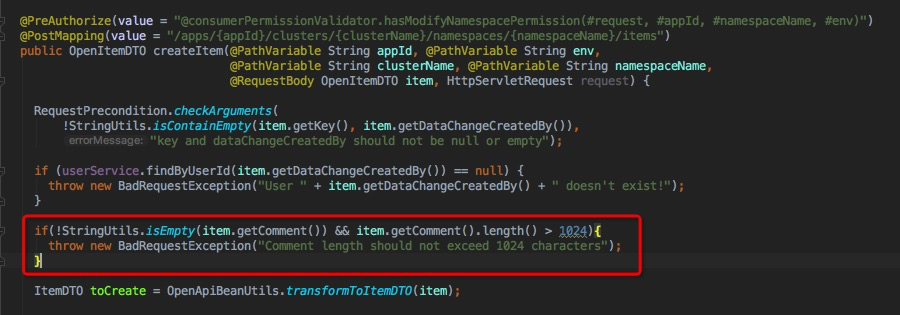 升级至1 8 2后调用openapi接口comment长度校验问题 · Issue 3799 · Apolloconfig Apollo · Github
