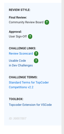 Show The Usable Code Links On The Challenge Description · Issue 5102 · Topcoder Platform