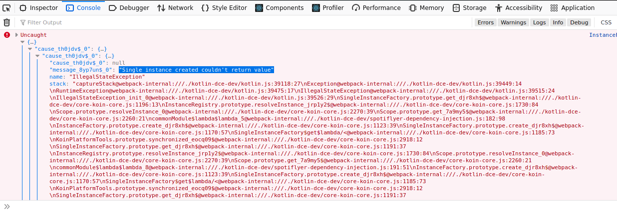 Single instance created couldn't return value(Kotlin/Js) · Issue #1043 · InsertKoinIO/koin · GitHub
