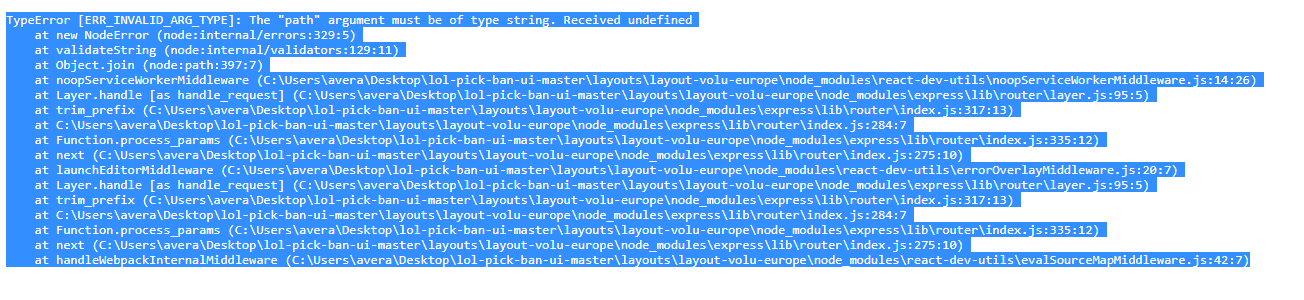 everytime i do NPM start on the volu-europe layout i get this error · Issue #77 · RCVolus/lol ...