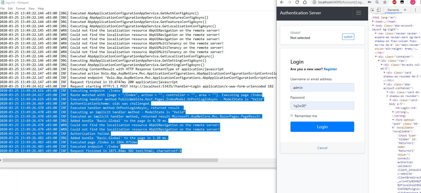 Micro Service Admin Portal Log In - Username and Password · Issue #3343 · abpframework/abp · GitHub