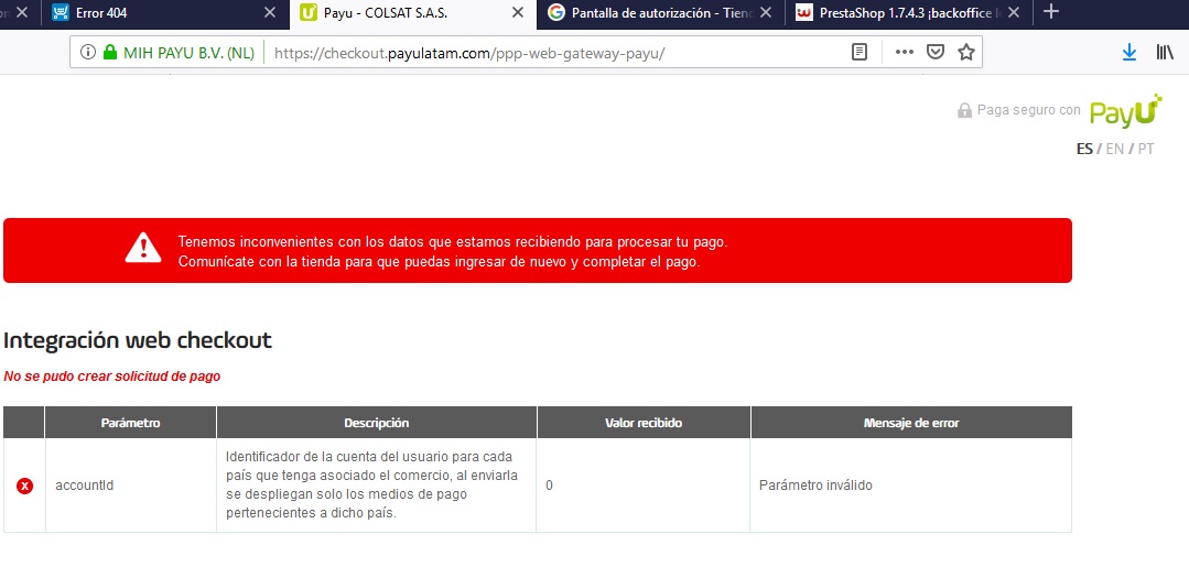 ayuda con tu módulo payulatam 1.7 errores · Issue #3 · wfpaisa/ps_payu · GitHub