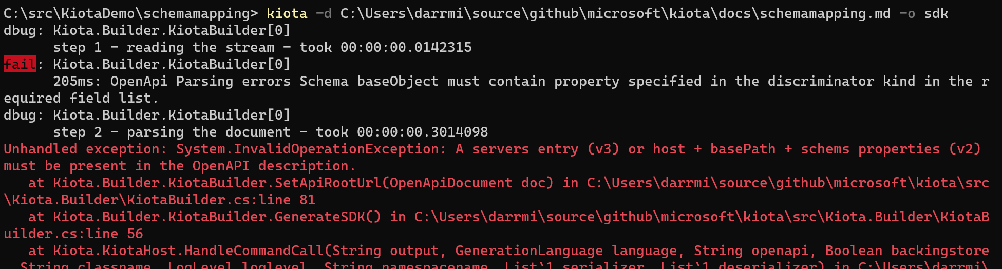 Improve handling of exceptions · Issue #1269 · microsoft/kiota · GitHub Improve handling of exceptions · Issue #1269 · microsoft/kiota · GitHub