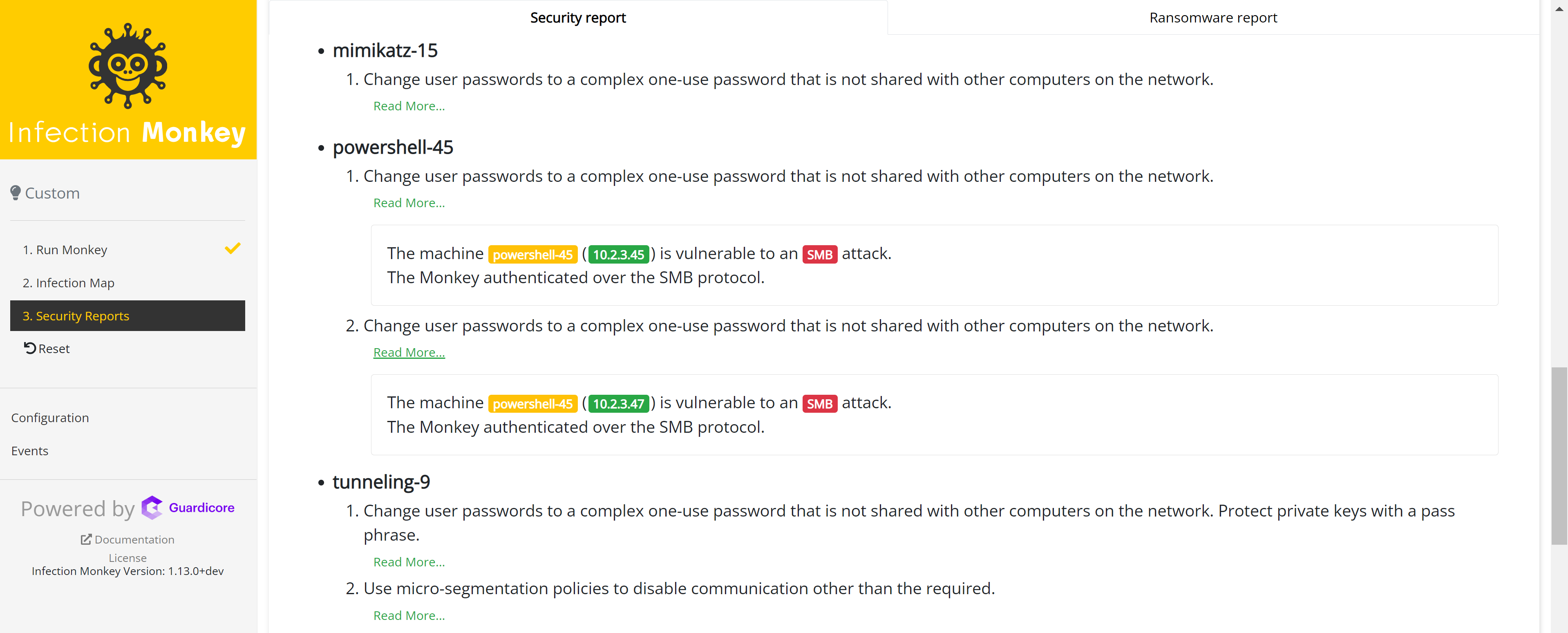 "Machine related recommendations" bug in security report if hostname is same for two machines ...
