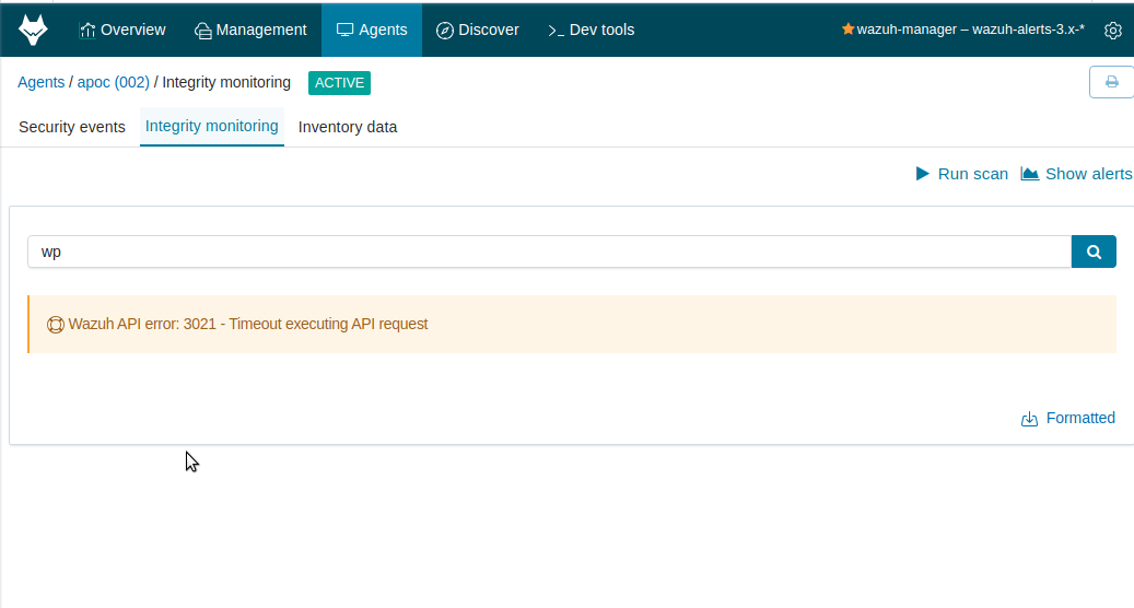 Wazuh FIM - "show files" timeout when monitor lost of files · Issue #1579 · wazuh/wazuh ...