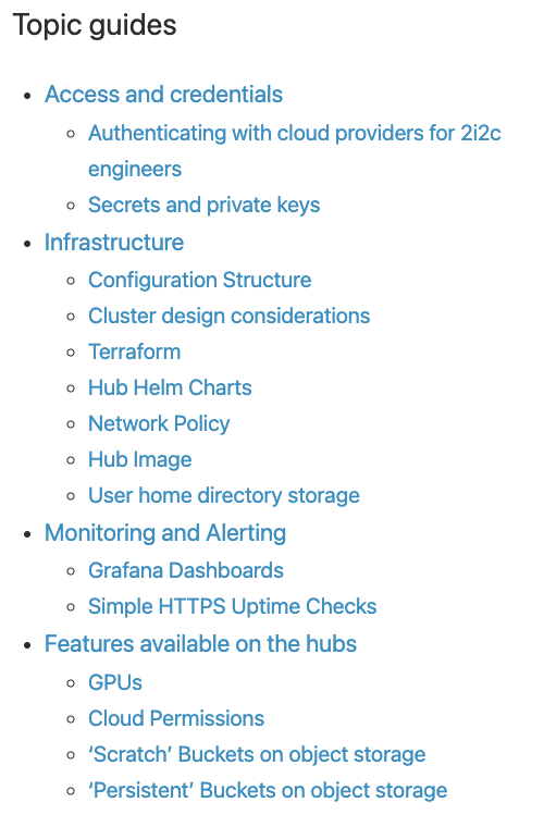 Restructure our infrastructure docs · Issue #1757 · 2i2c-org ...