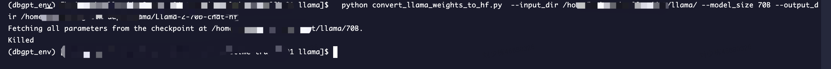 When I use the command "python convert_llama_weights_to_hf.py --input_dir /xxx/llama/ --model ...
