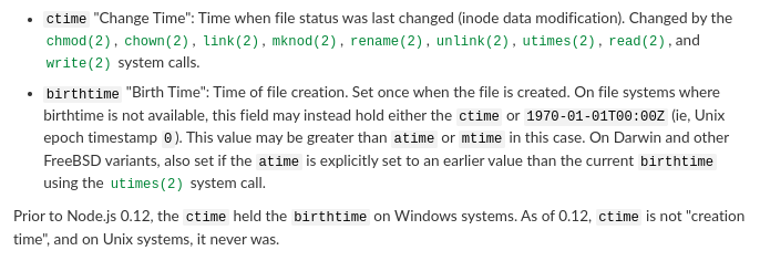 NodeJs `FileMetadata.createdAtMillis` uses `ctimeMs` · Issue #1215 · square/okio · GitHub