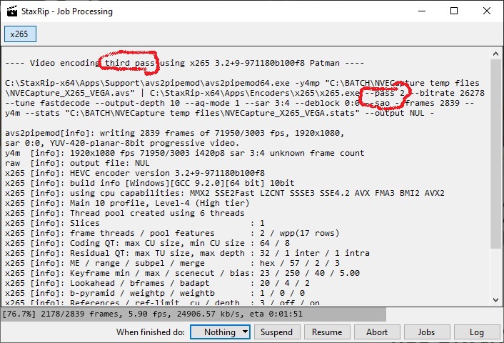 X265 Encoding with three passes not working · Issue #115 · staxrip/staxrip · GitHub