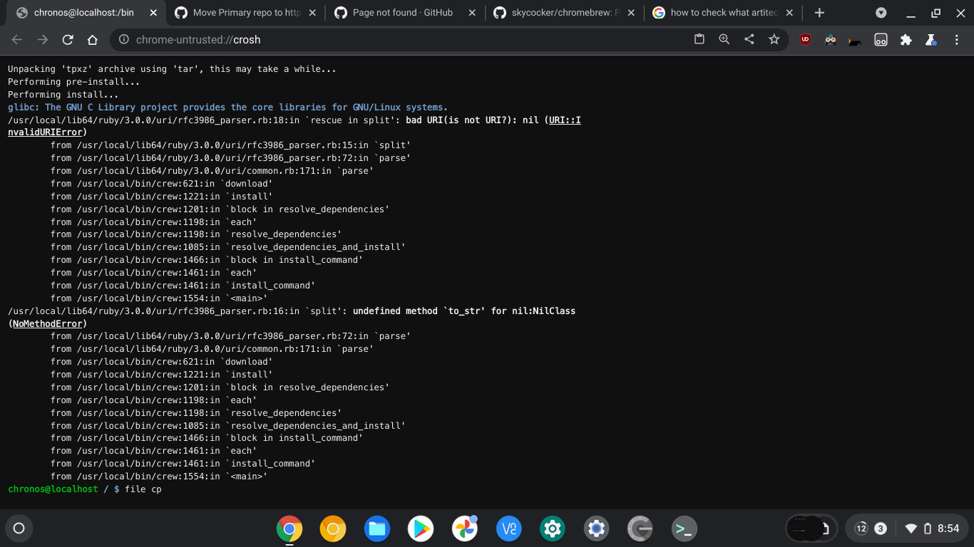 On Install Chromebrew Installer Fails To Download Glibc And Just Ends · Issue 6404 